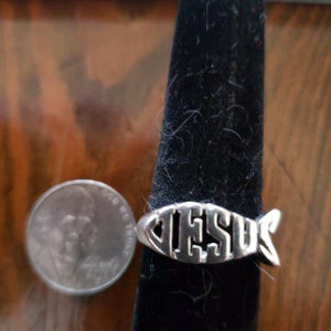 Christian Fish Ring in Sterling Silver - Ixoye Ring- JESUS Ring - Etsy