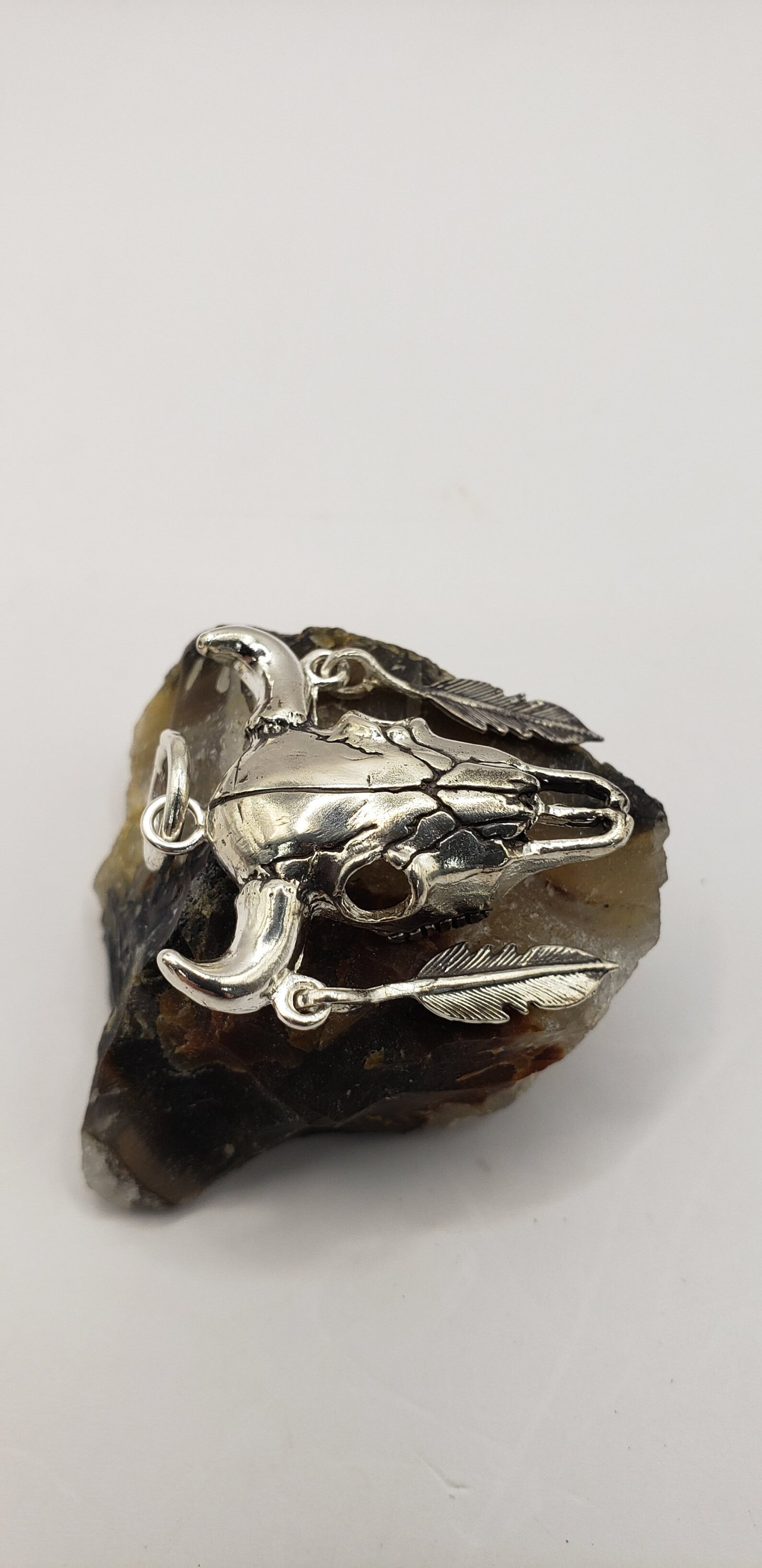 Bufflo Skull With Feathers - Etsy