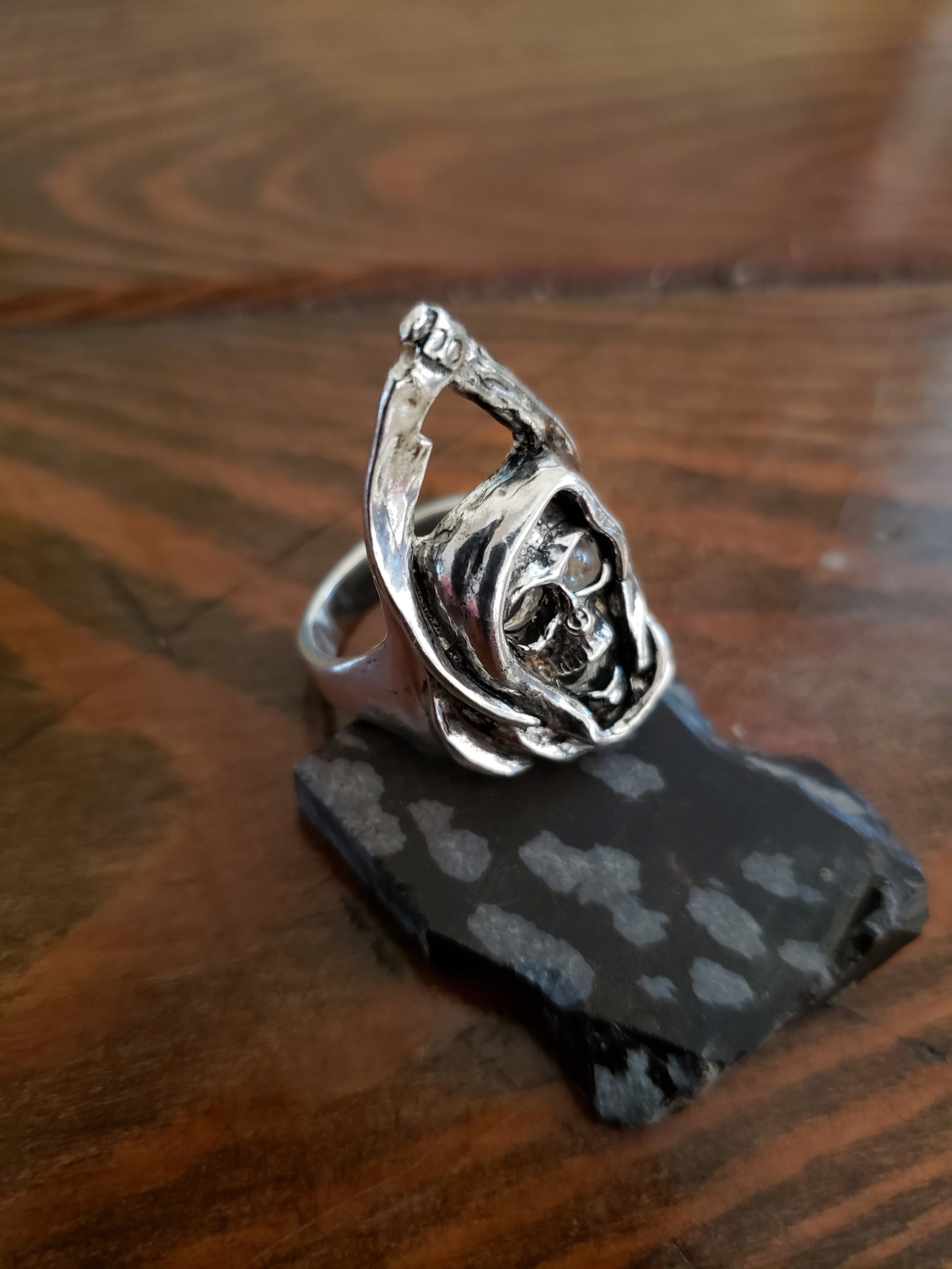 Grim Reaper Ring in Sterling Silver - Etsy