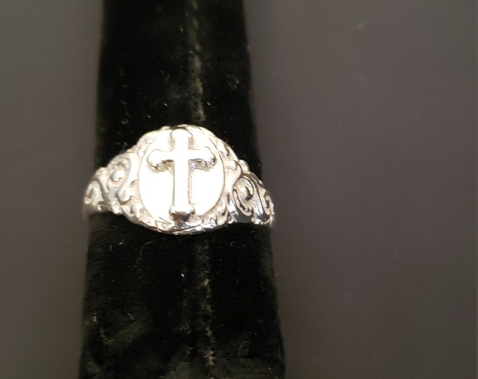 Cross Ring Sterling Silver,signet Cross Ring - Etsy