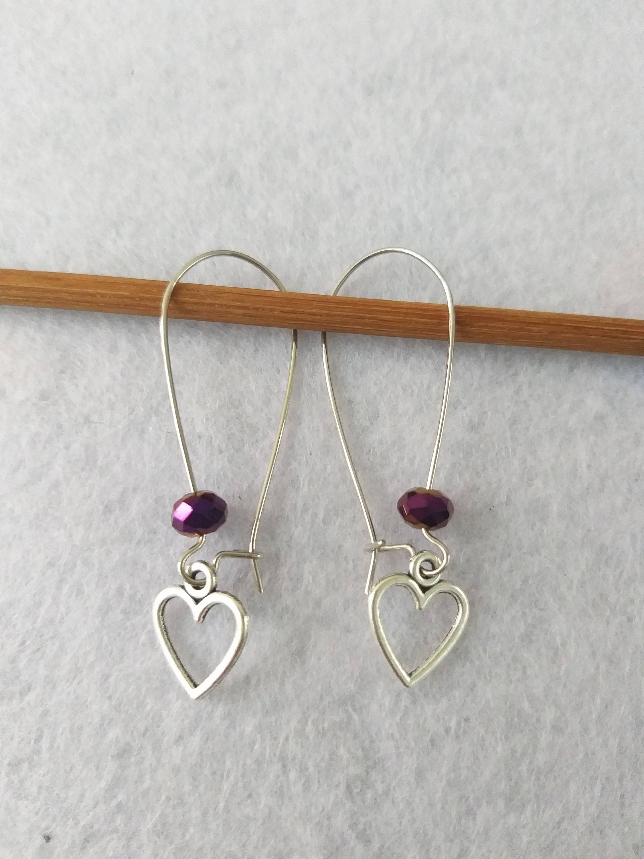 Small Heart Earrings Lightweight Trendy Earrings With Long - Etsy UK