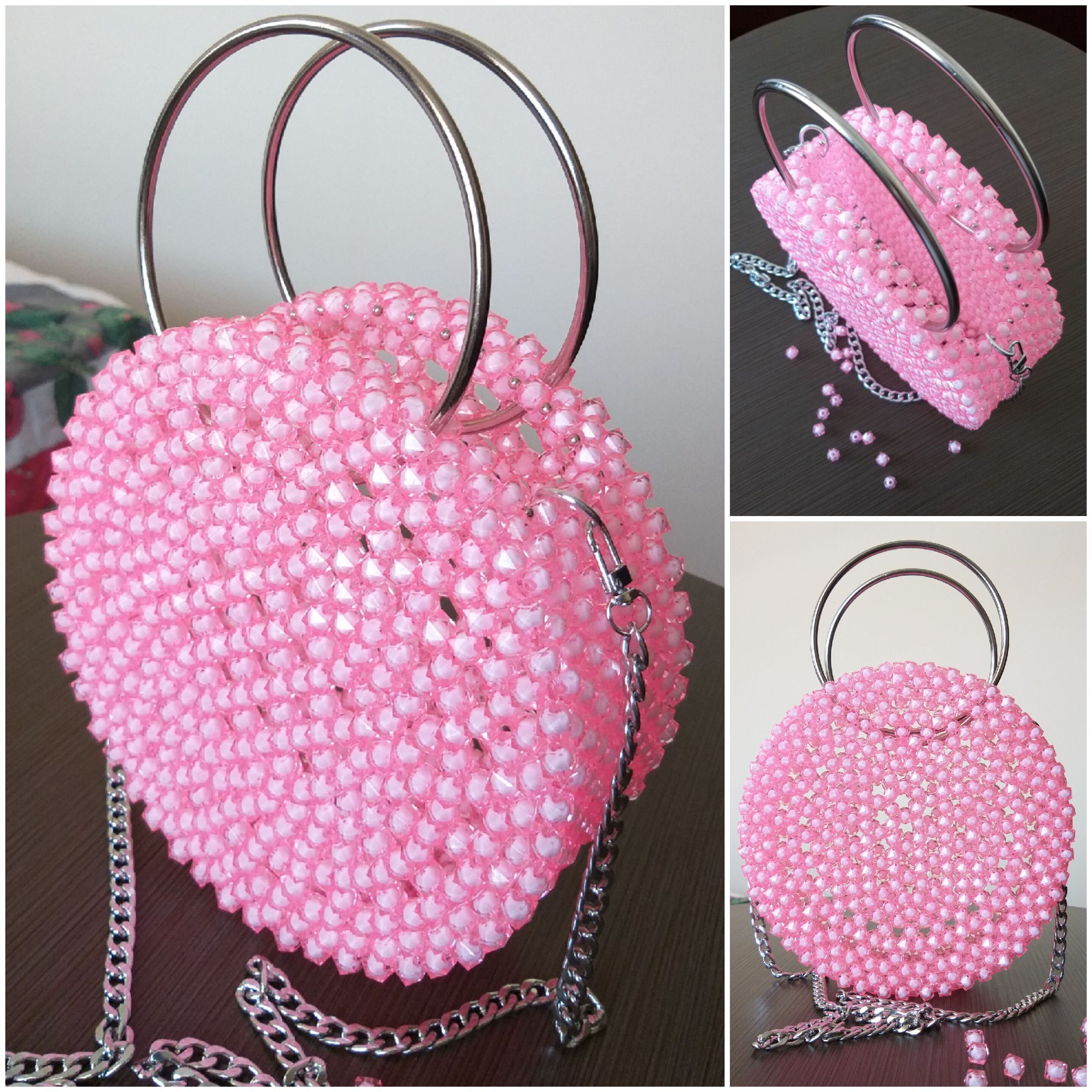 Crystal Evening Handbag Floral Pictures Colourful Pink-purple-white ...