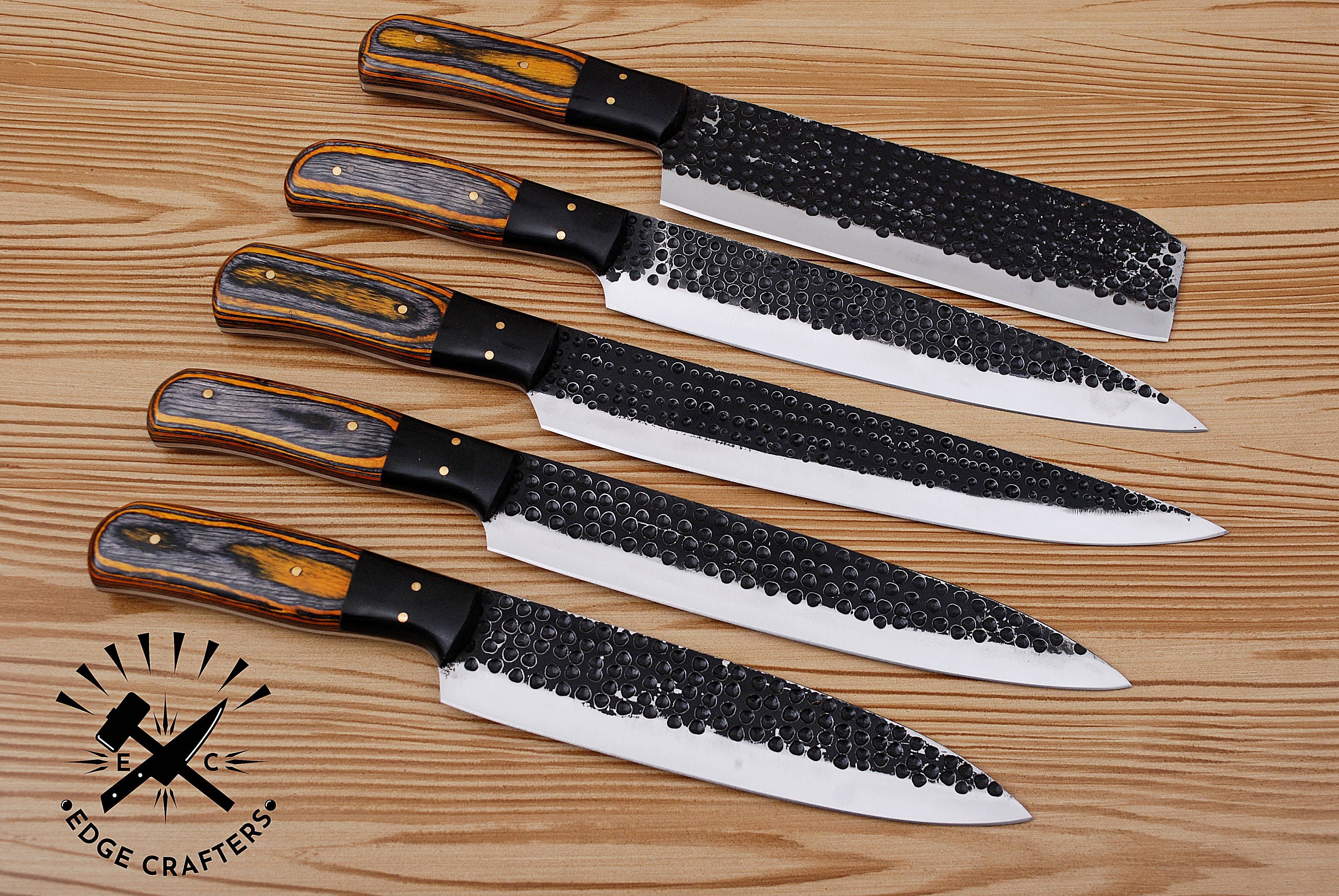 Hand Crafted Forged Full Tang Stainless Steel Kitchen Knives - Etsy