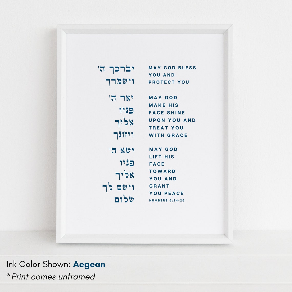 Bible Verse Wall Art Print Priestly Blessing Numbers 6:24-26 | Etsy
