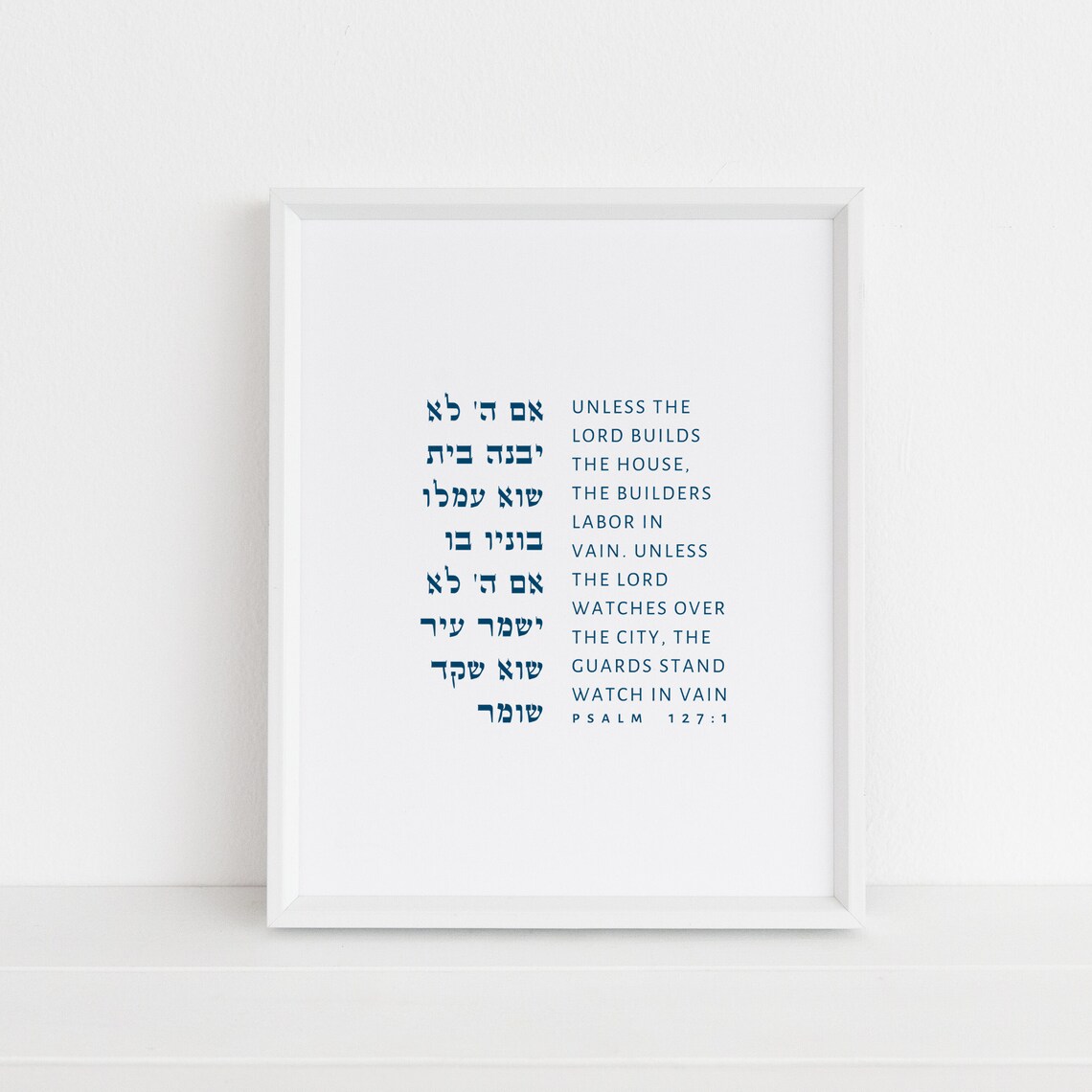 Psalm 127:1 Bible Verse Scripture Wall Art Print Book of | Etsy