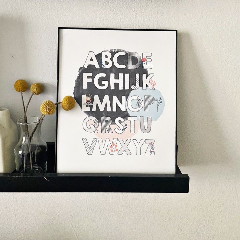 Alphabet Poster - ABC Poster - Alphabet Chart - Nursery Decor ...