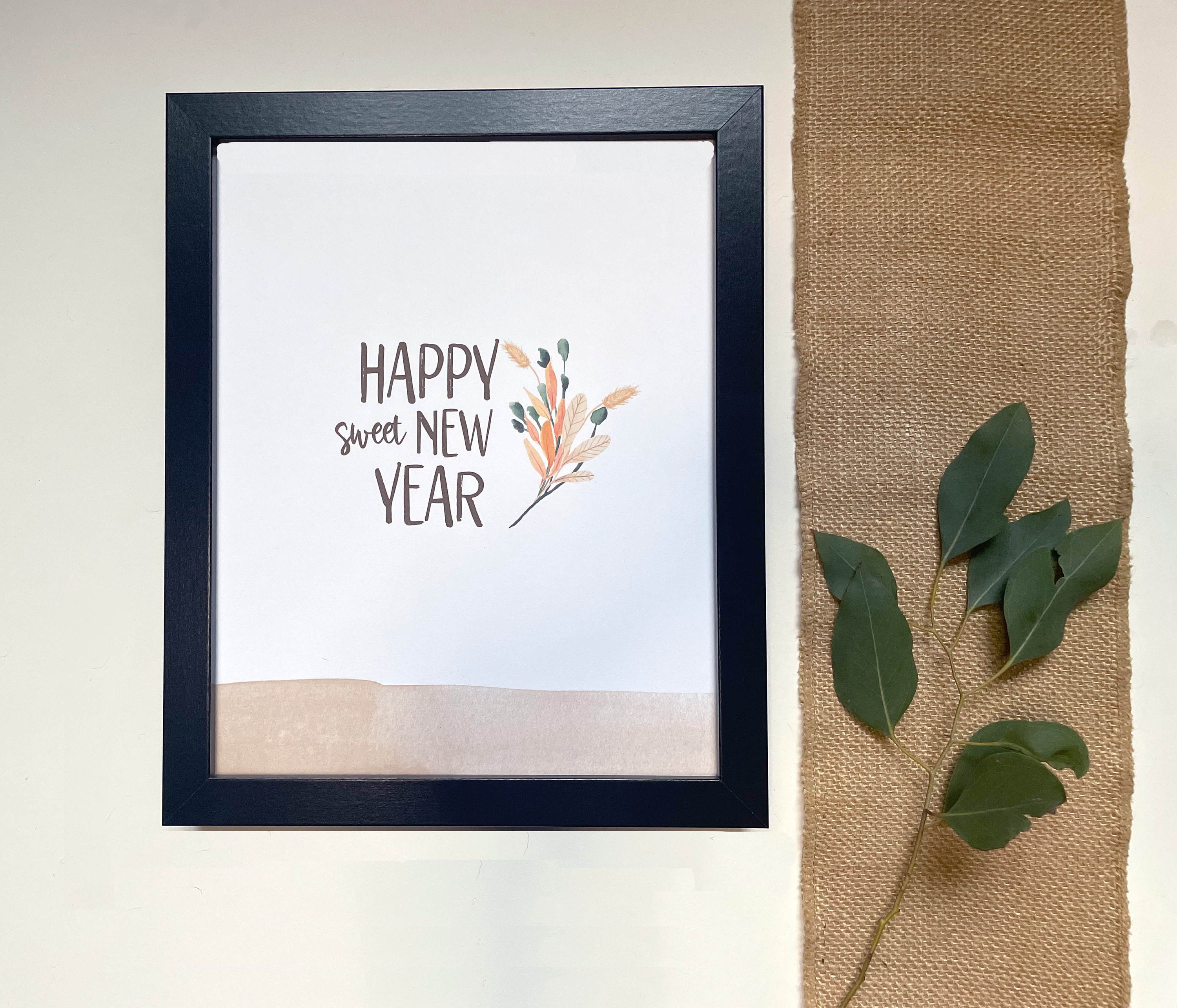 Happy Sweet New Year - Digital Download - 8"x10" - Jewish Wall Art - Etsy