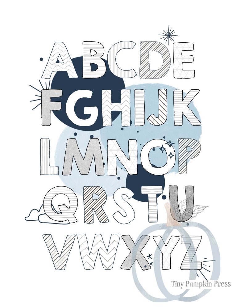 Alphabet Poster Printable ABC Poster Alphabet Chart Printable Nursery ...