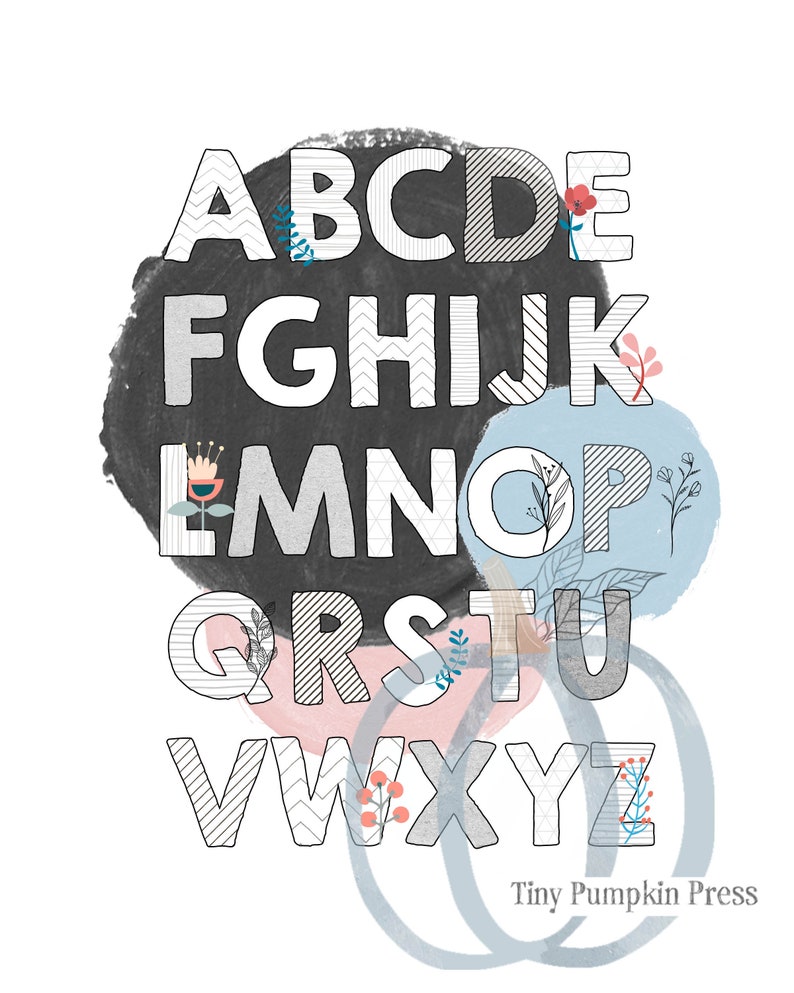 Alphabet Poster - ABC Poster - Alphabet Chart - Nursery Decor ...