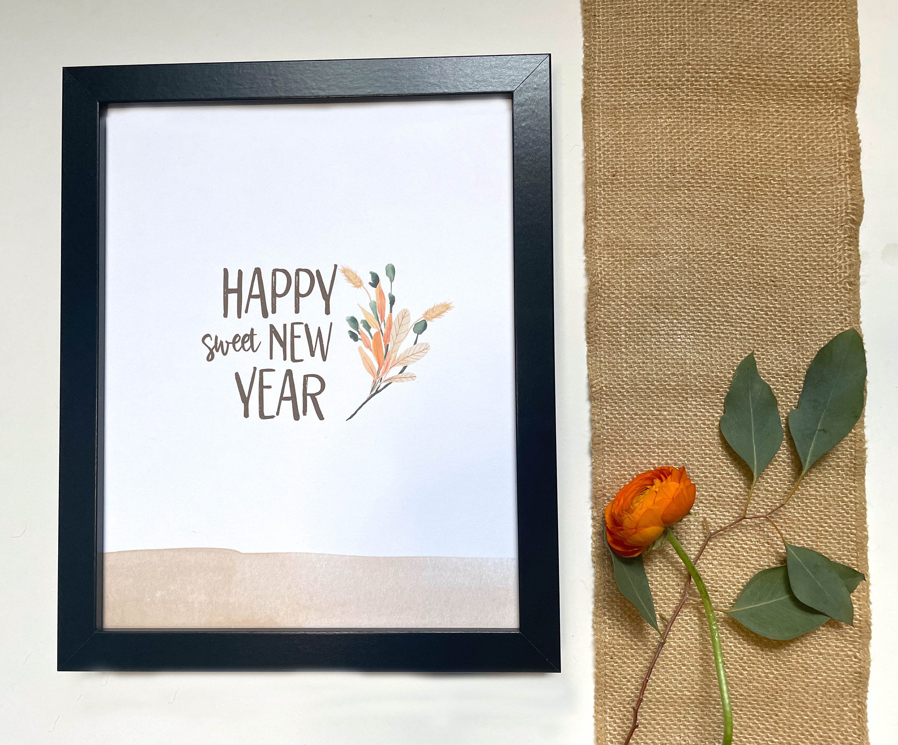 Happy Sweet New Year - Digital Download - 8"x10" - Jewish Wall Art - Etsy