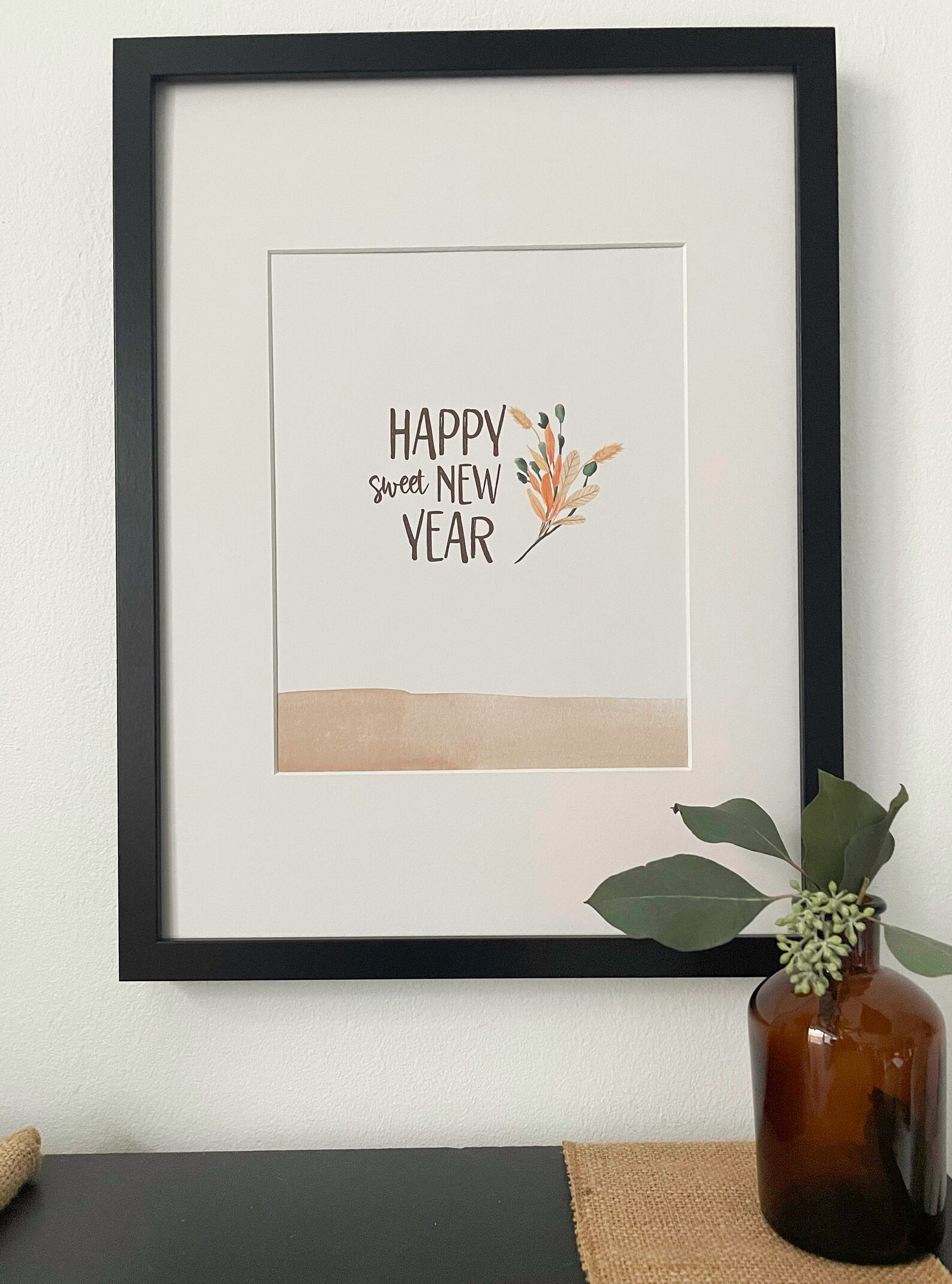 Happy Sweet New Year - Digital Download - 8"x10" - Jewish Wall Art - Etsy