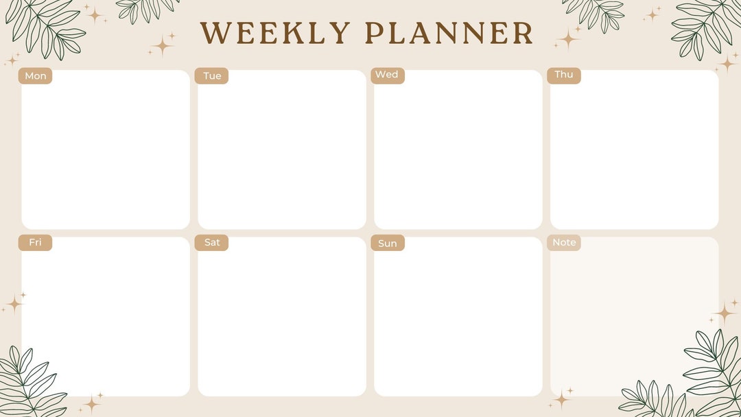 Weekly Planner Digital Download Printable Without Date - Etsy