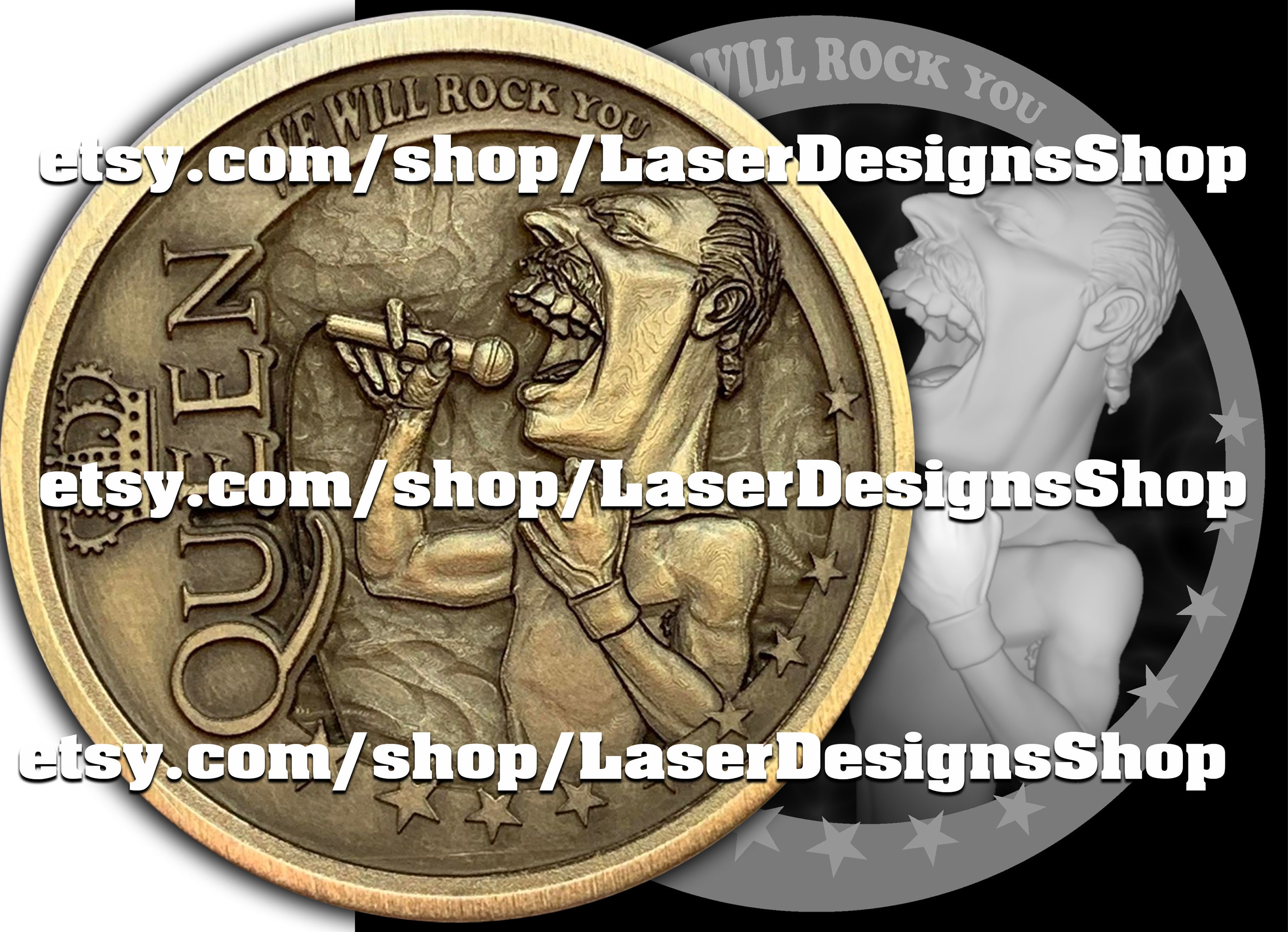 Queen Stl and Grayscale Format. - Etsy