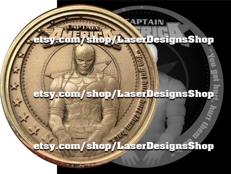 Captain America Coin Stl and Grayscale Format. - Etsy