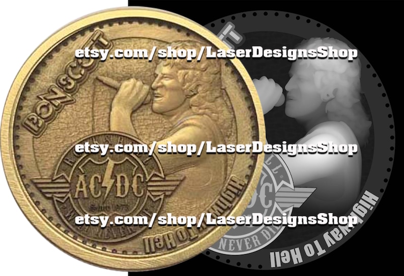 Ac/dc Stl and Grayscale File. - Etsy