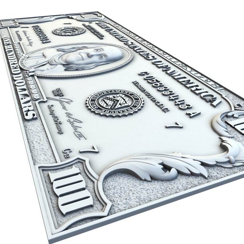 3D Stl and Grayscale Format Model 100 Dollar Bill - Etsy