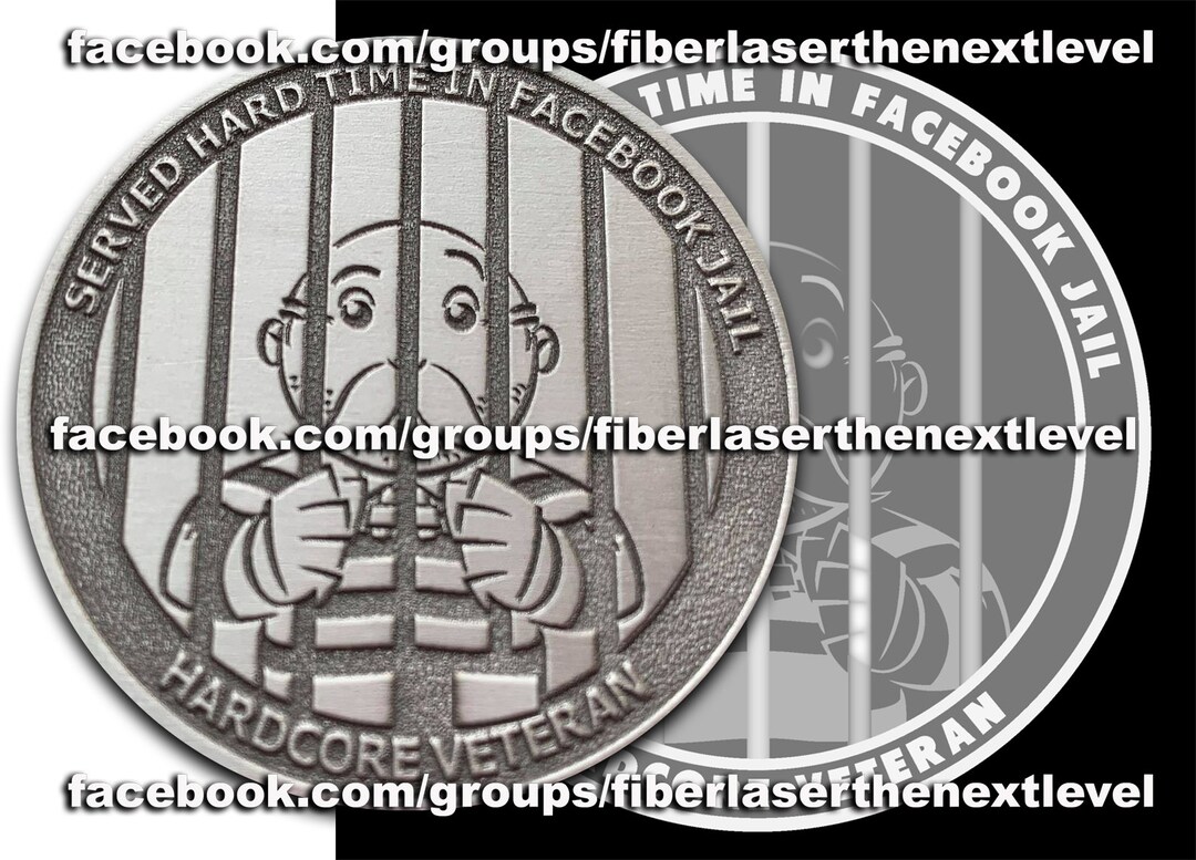 Facebook Jail Coin for 3D Print /.stl File and Grayscale - Etsy