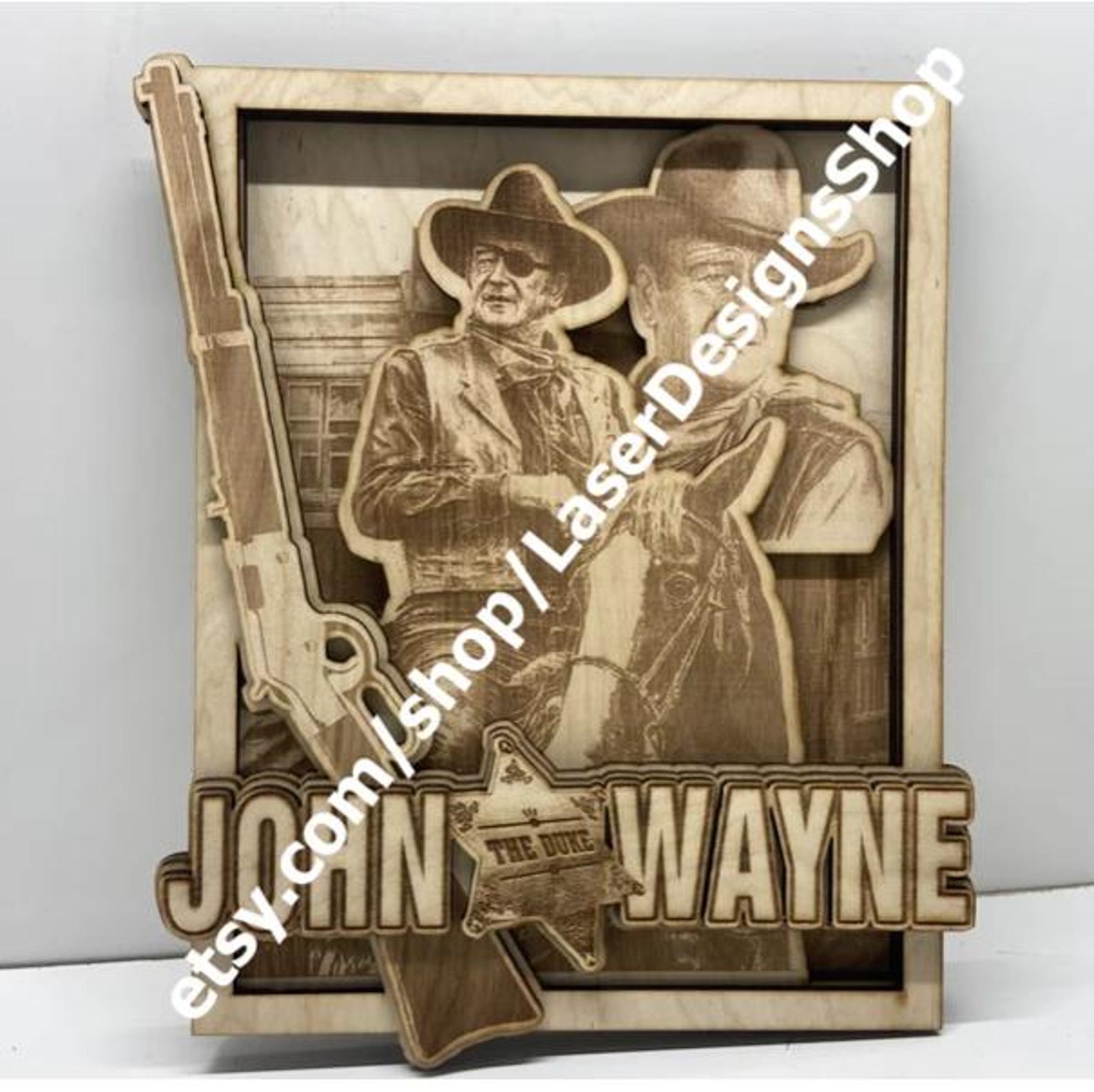 3D John Wayne / Laser Cut Files/ Light Burn/ RD Works/coreldraw /home ...