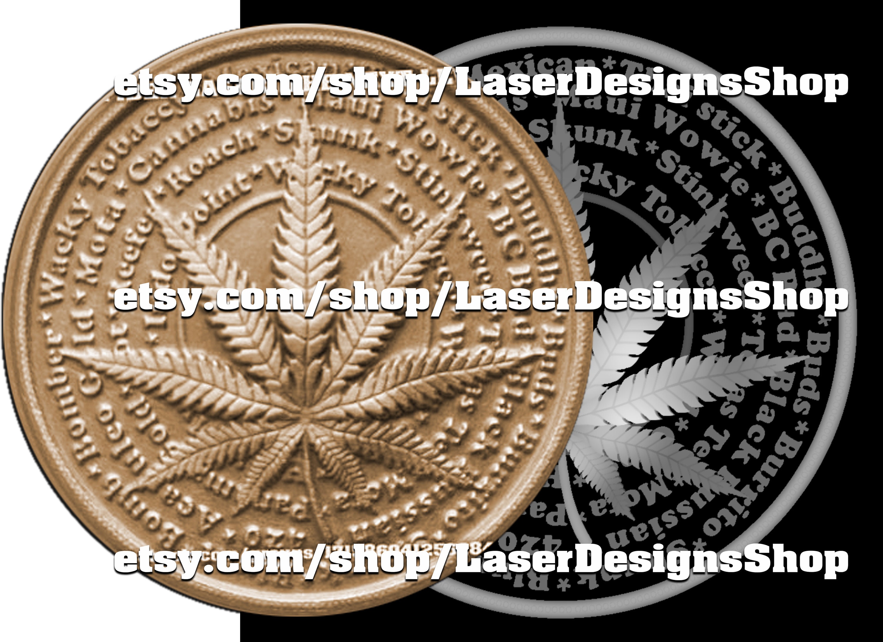 Weed Coin Stl and Grayscsle Format - Etsy