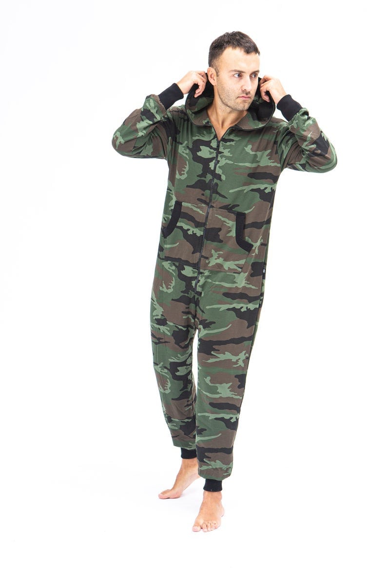 Adult Onesie Pajamas - Full Length Lounger With Zipper, Mens Onesie ...