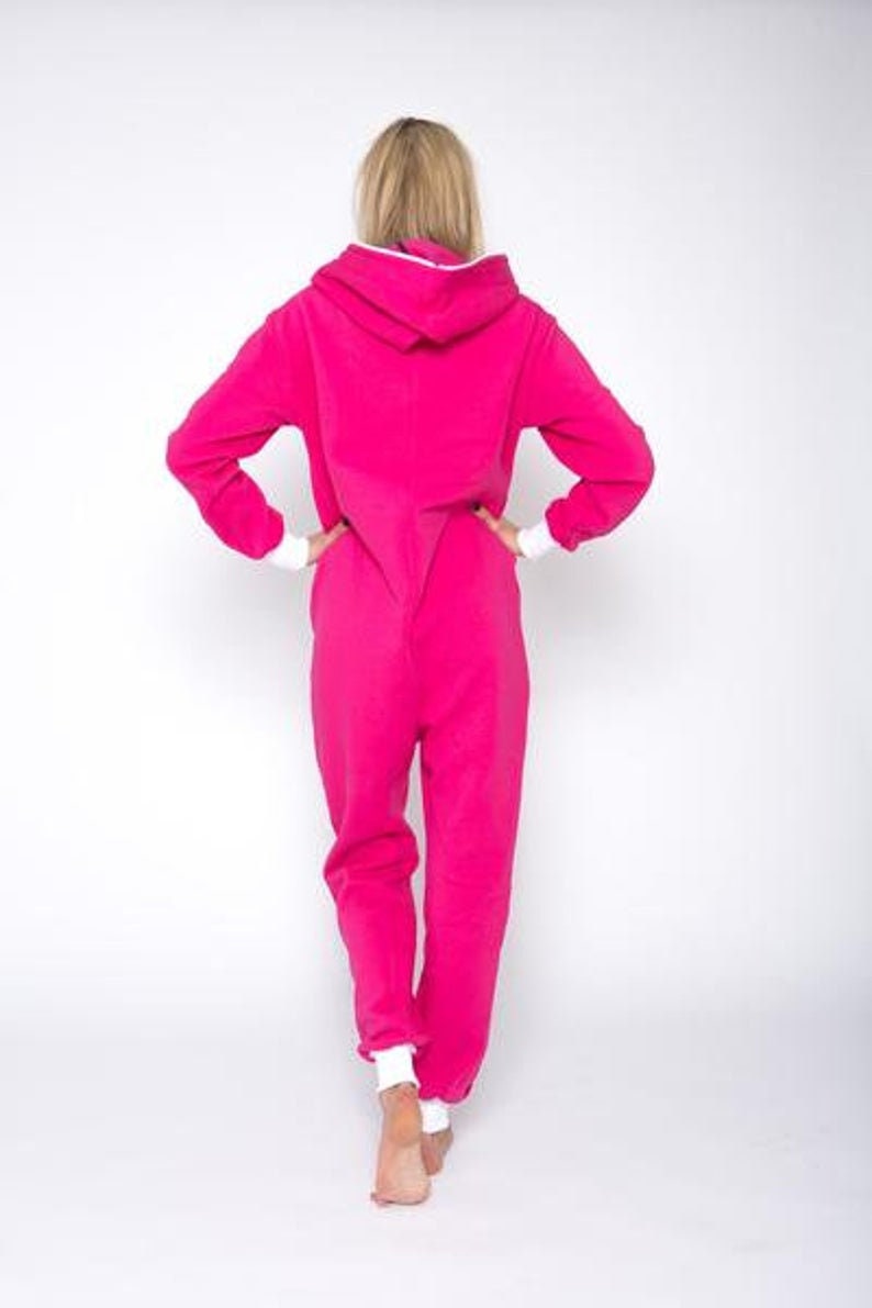 Adult Onesie, Pink Unisex Adult Onesie, Hooded Pyjamas, Adult Jumpsuits ...