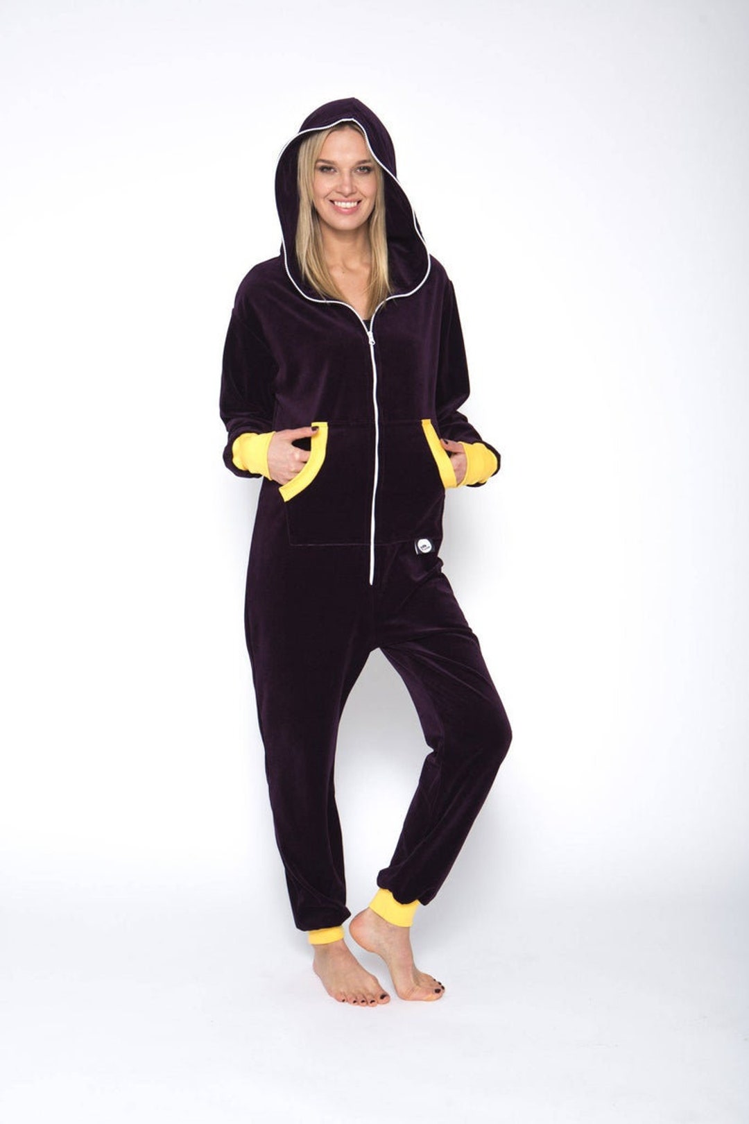 Adult Onesie, Eggplant Adult Onesie, Adult Overall, Women Onesie ...