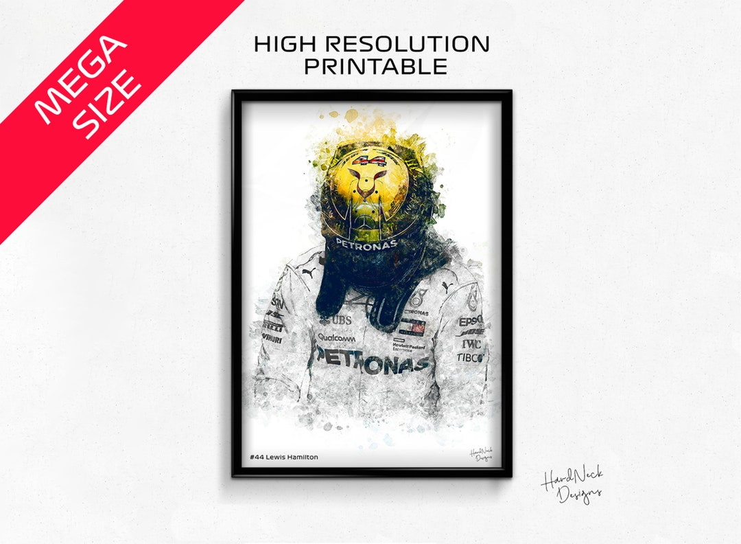 Lewis Hamilton F1 Driver Portrait MEGA Size Printable - Etsy Ireland