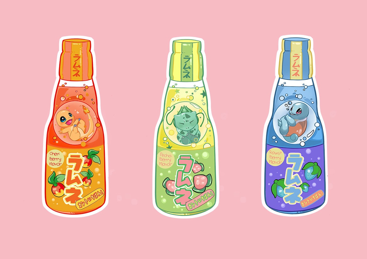 Pokemon Key Charm Japanese Ramune Holographic (starter 1G) - Etsy
