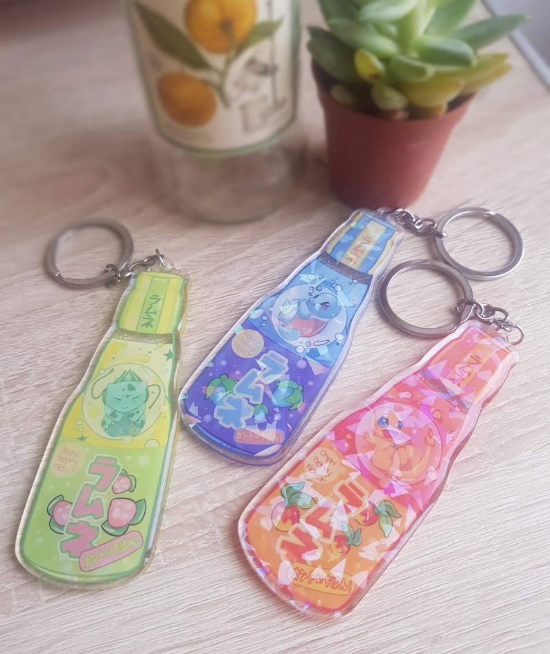 Pokemon Key Charm Japanese Ramune Holographic (starter 1G) - Etsy
