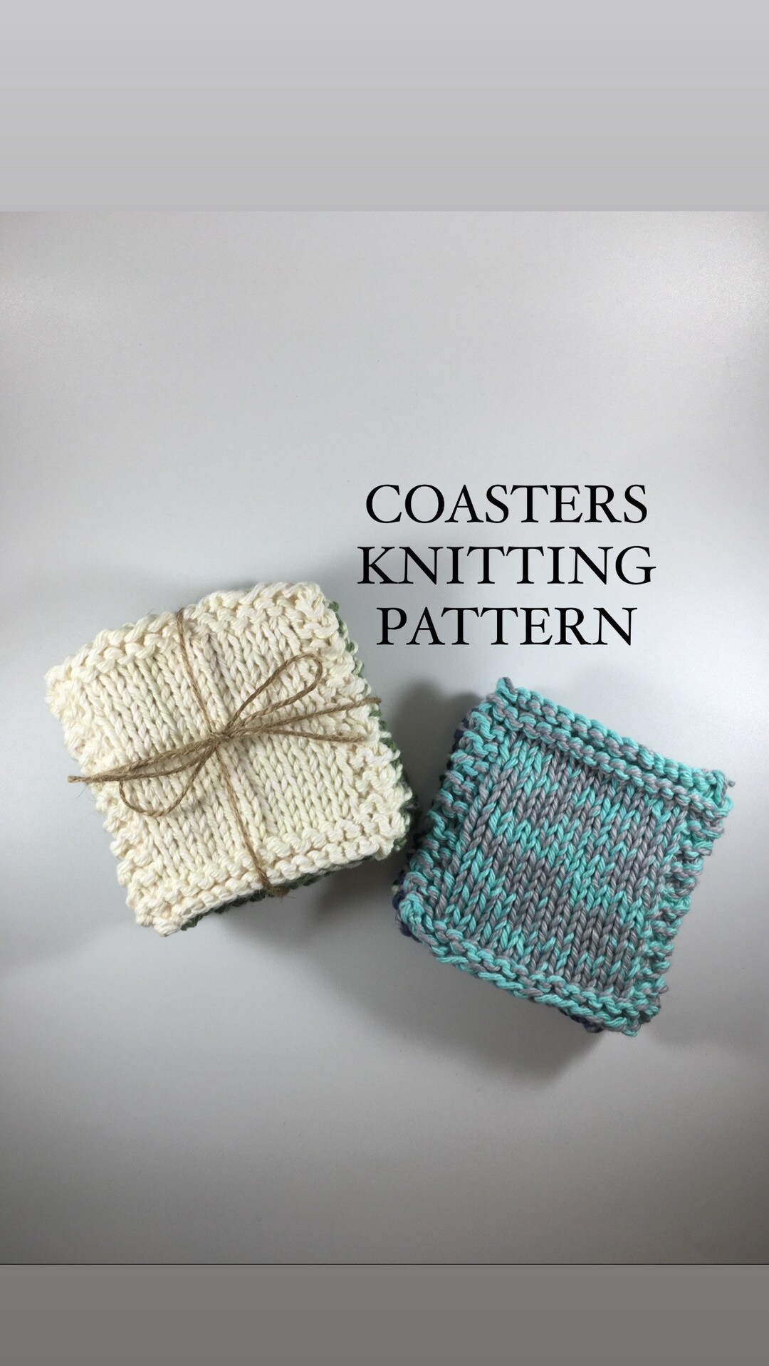 DIGITAL DOWNLOAD Knitted Coasters Pattern - Knit Coasters - Quick ...