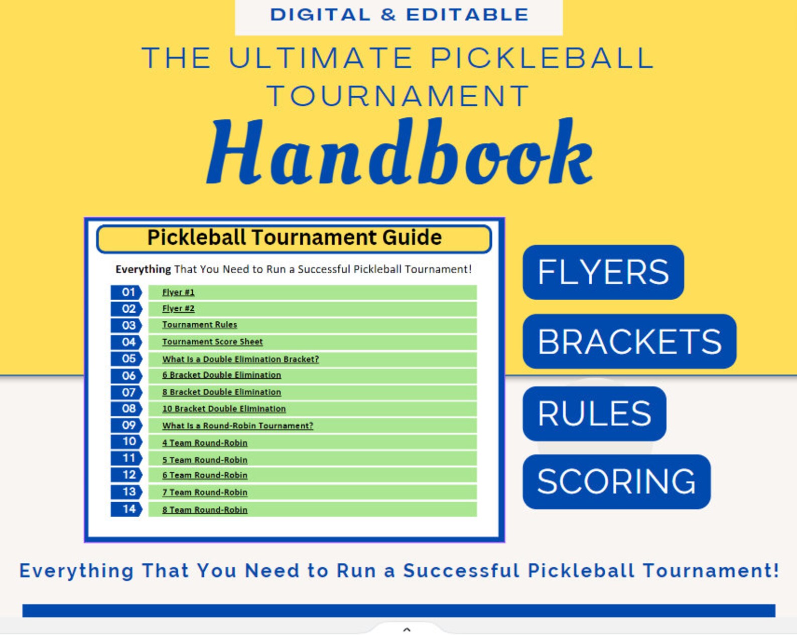 The ULTIMATE Pickleball Tournament Handbook - Etsy