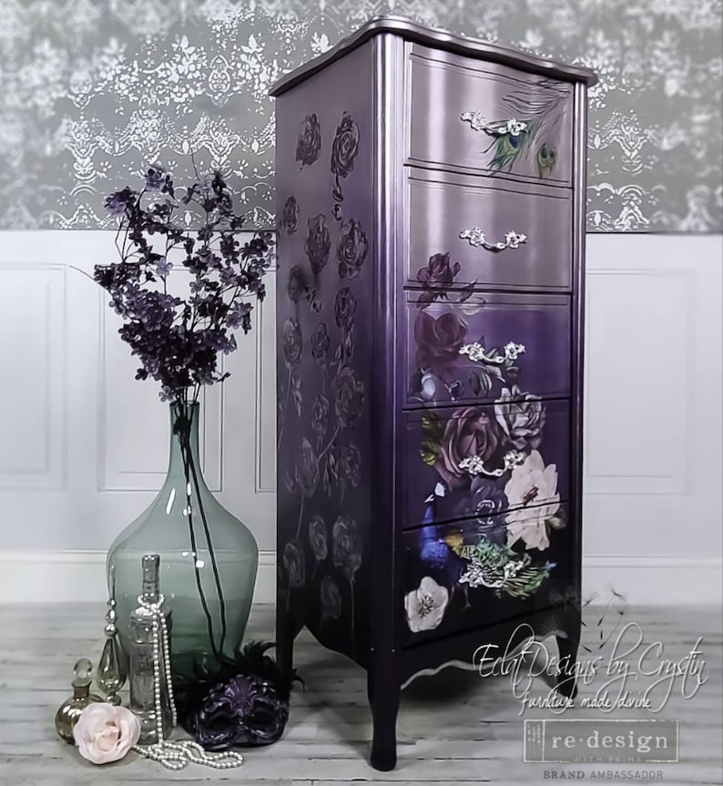 Redesign With Prima Floral Decor Transfer: Furniture Decal (24"x35") - Etsy