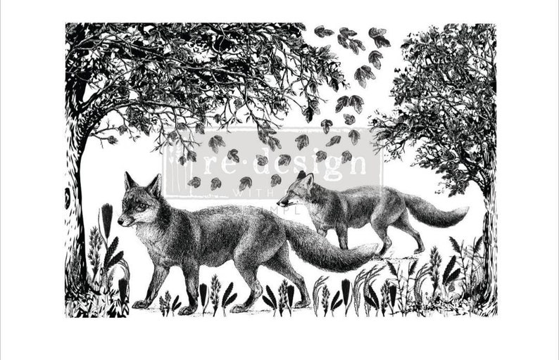 Redesign With Prima "fox Meadows" Decor Transfer, Rub on Paintable ...