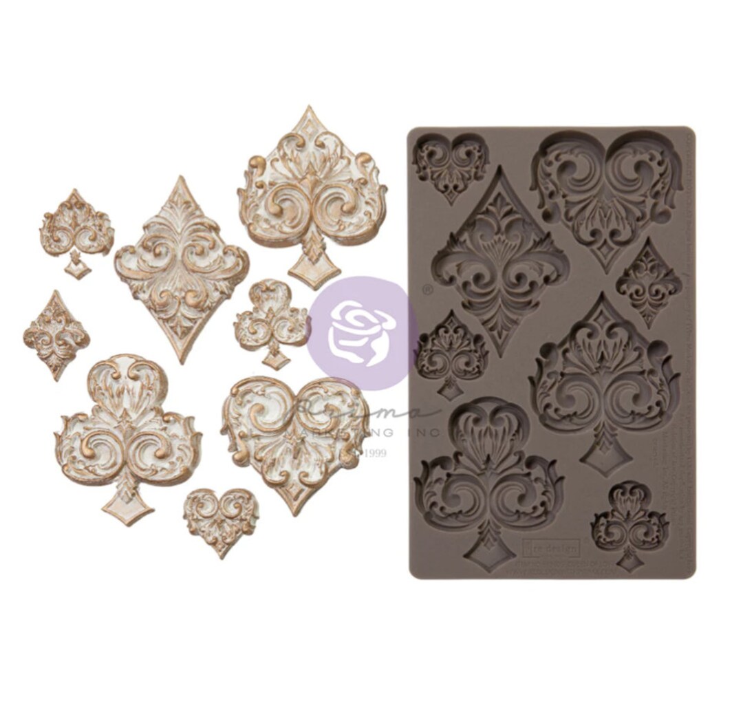 Redesign With Prima deck of Cards Decor Mould, Silicone Mold for Use ...