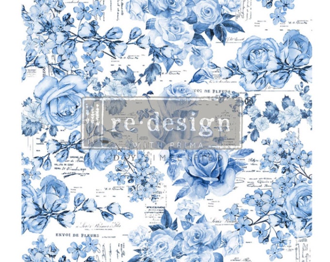 Redesign With Prima midnight Floral Decor Transfer, Rub on Image ...
