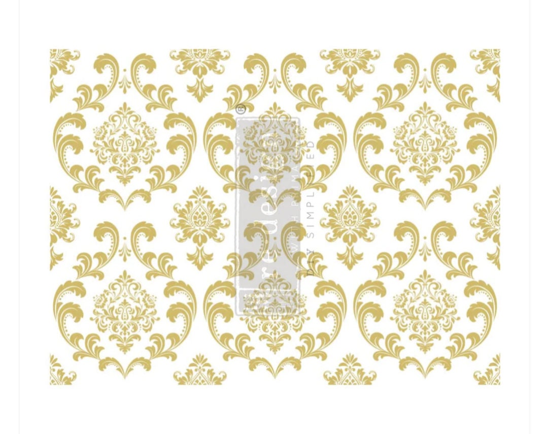 Redesign With Prima & Kacha "house of Damask" Decor Transfer, Gold Foil ...