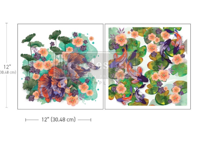 Redesign With Prima minty Roses Maxi Decor Transfer, 12x12, Floral ...