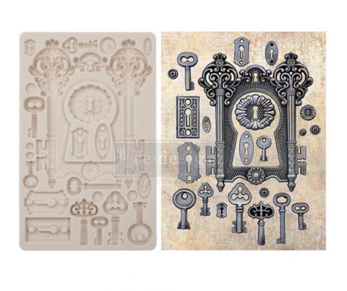 Finnabair LOCKS AND KEYS Decor Mould, Silicone Mold, Intricate Frame ...