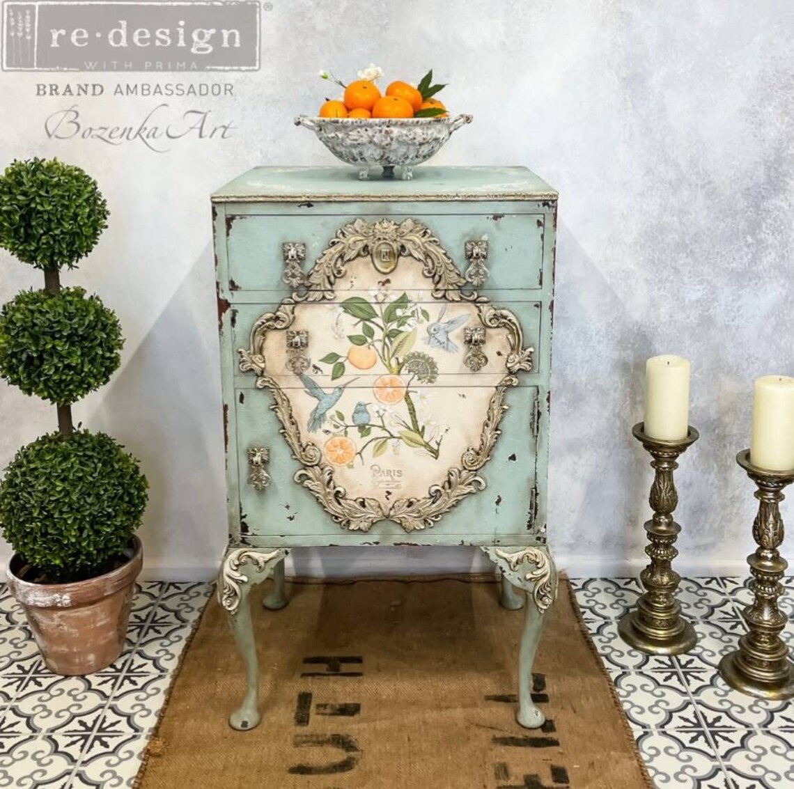 Redesign With Prima "orange Grove" Decor Transfer, Rub on Image ...