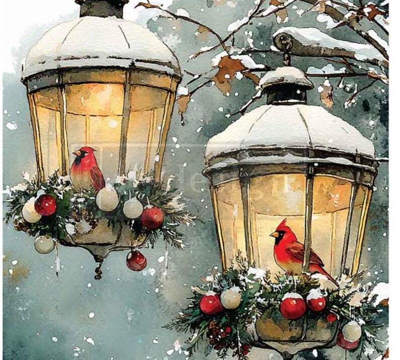 New! Redesign With Prima CARDINAL CHRISTMAS A4 Decoupage Paper ...