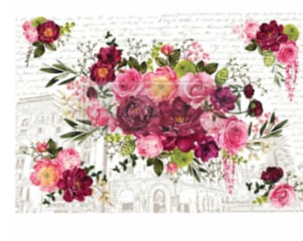 Redesign With Prima spring Flowers Decor Transfer | Etsy