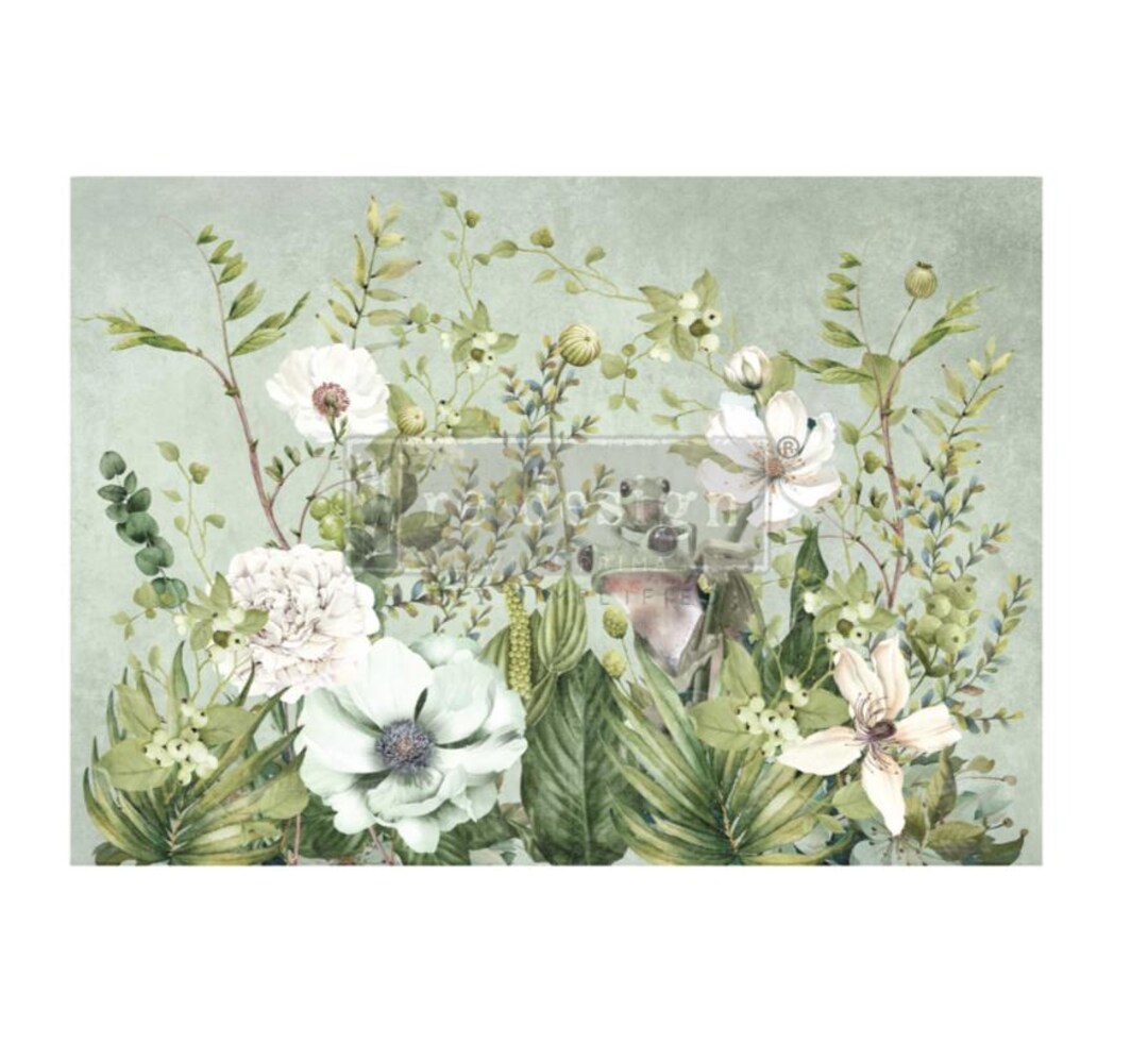 New Redesign With Prima froggy Meadow Greens A1 Decoupage Fiber Paper ...