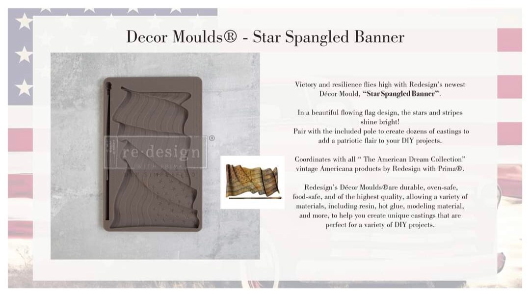Redesign With Prima "spangled Banner" Decor Mould, Silicone Mold, 4th ...