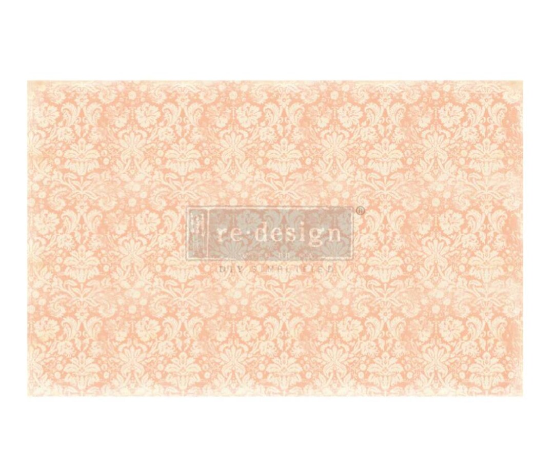 Redesign With Prima "peach Damask" Decoupage Decor Tissue Paper, Fabric ...