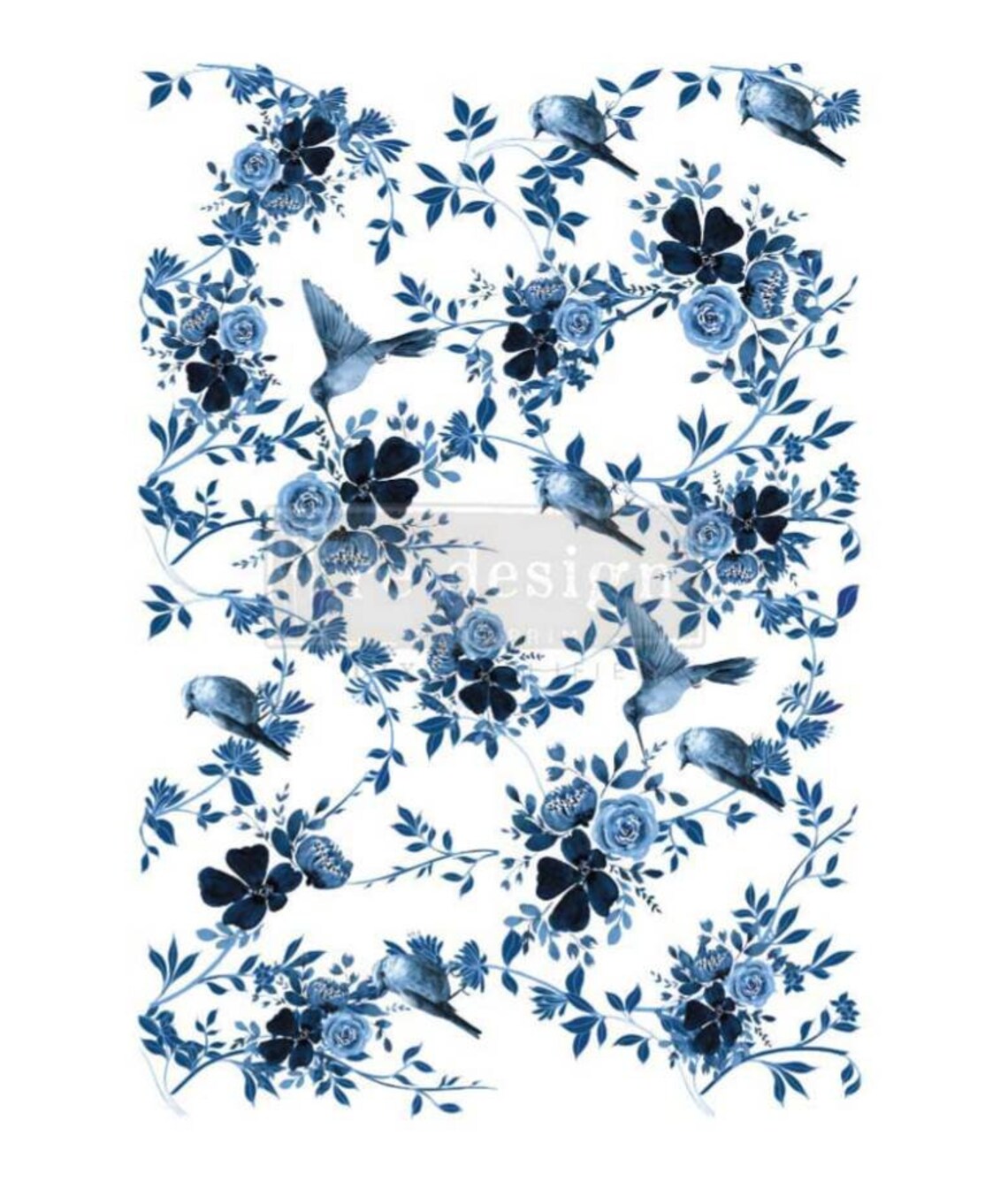 Redesign With Prima "pretty in Blue" Decor Transfer, Rub on Image ...