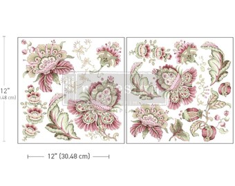 Redesign With Prima minty Roses Maxi Decor Transfer, 12x12, Floral ...