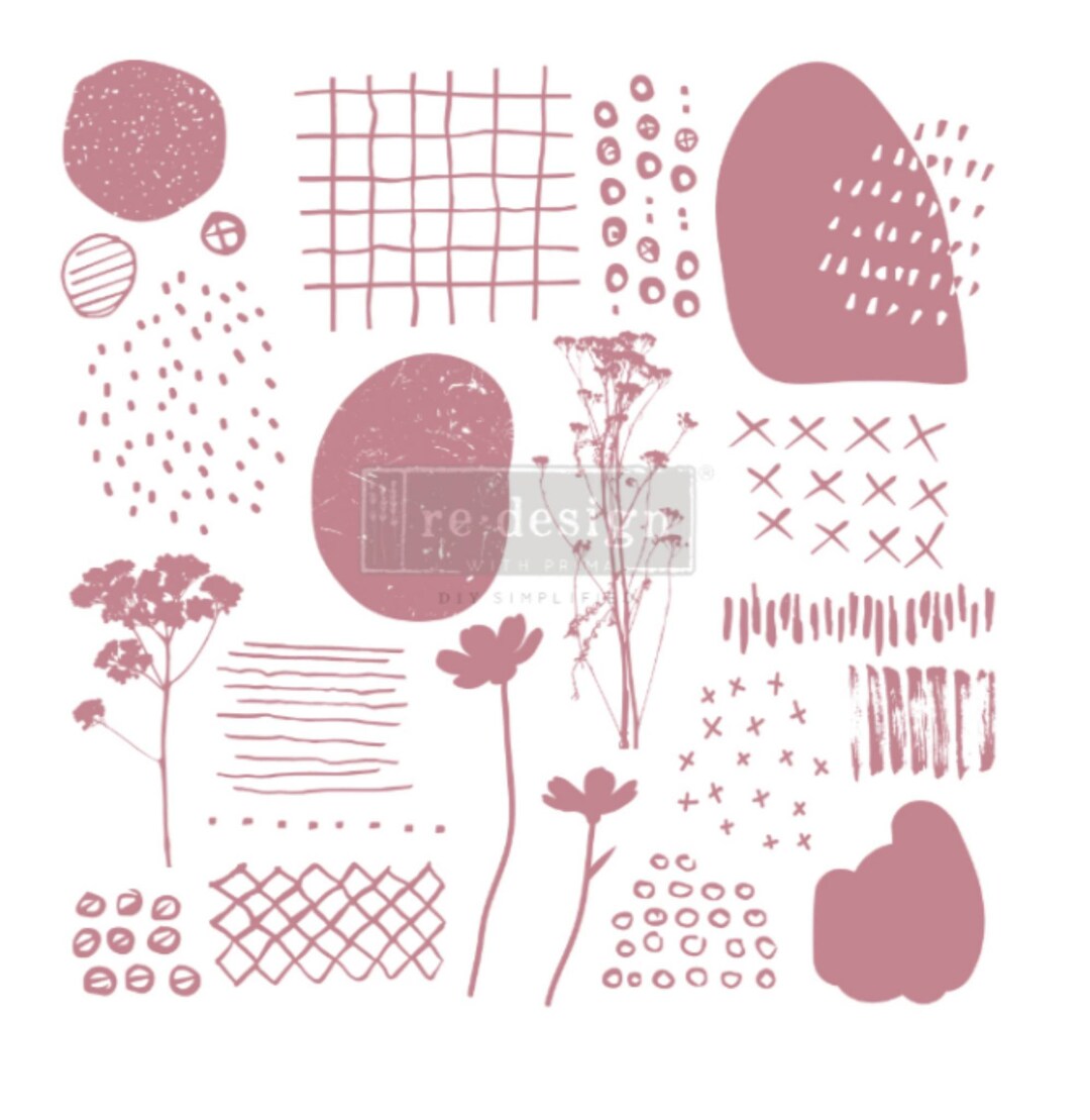 Redesign With Prima "abstract Scribbles" Clearly Aligned Decor Stamp ...