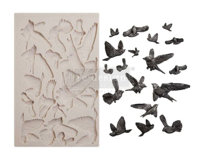Redesign With Prima aviary Decor Mould, Food Safe Silicone Mold, Birds ...