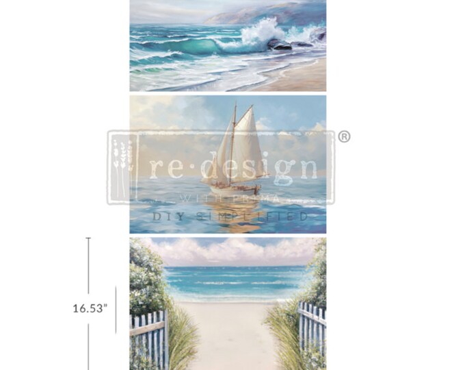 Redesign With Prima "seascape Melody" Decoupage Decor Paper Pack, 3 ...