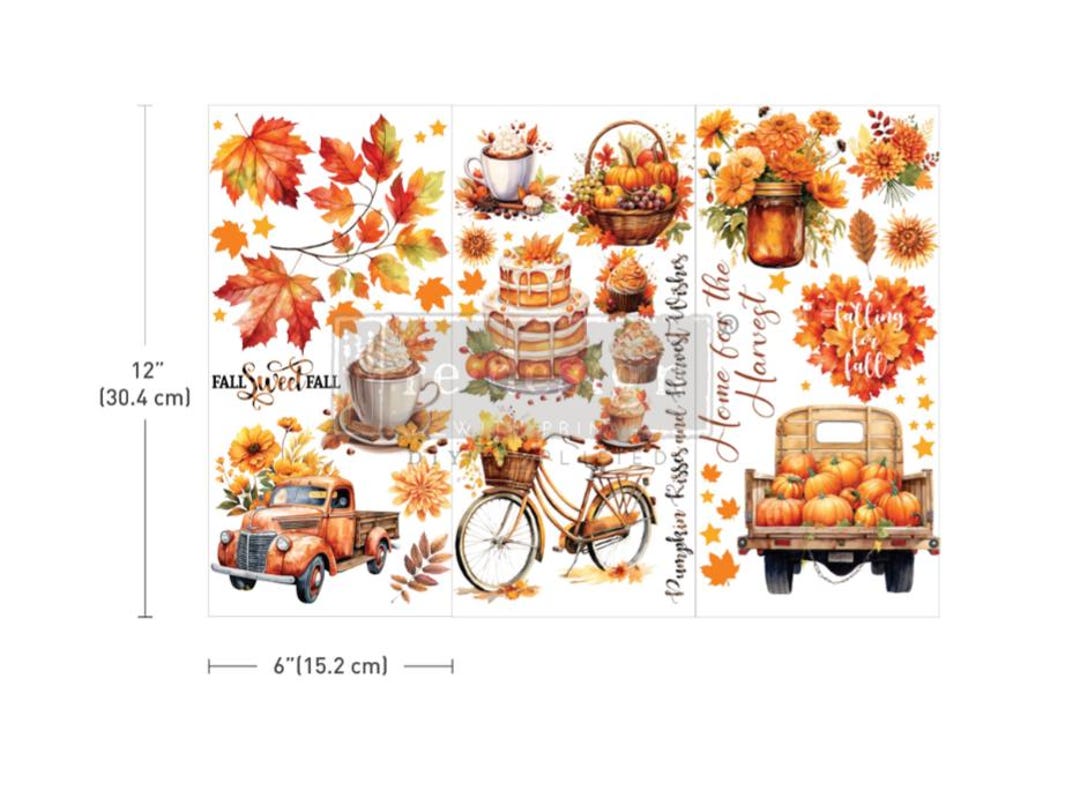 Redesign With Prima AUTUMN SPLENDOR Small Decor Transfer, Fall ...